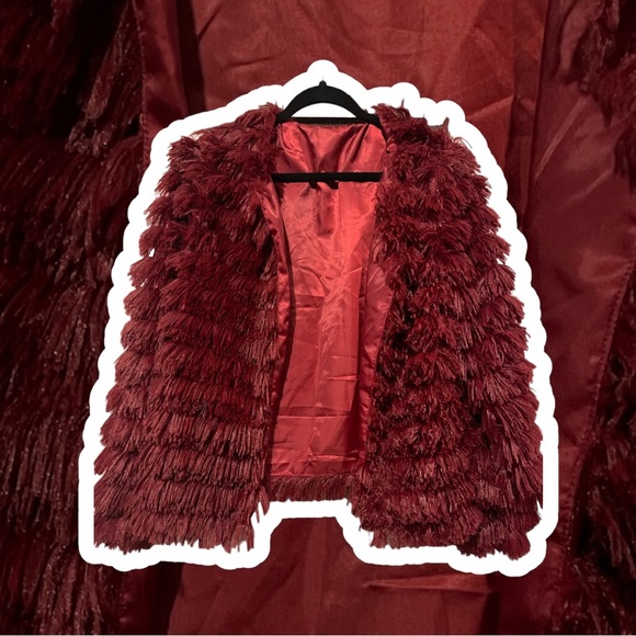 Jackets & Coats | Burgundy Fur Coat | Poshmark